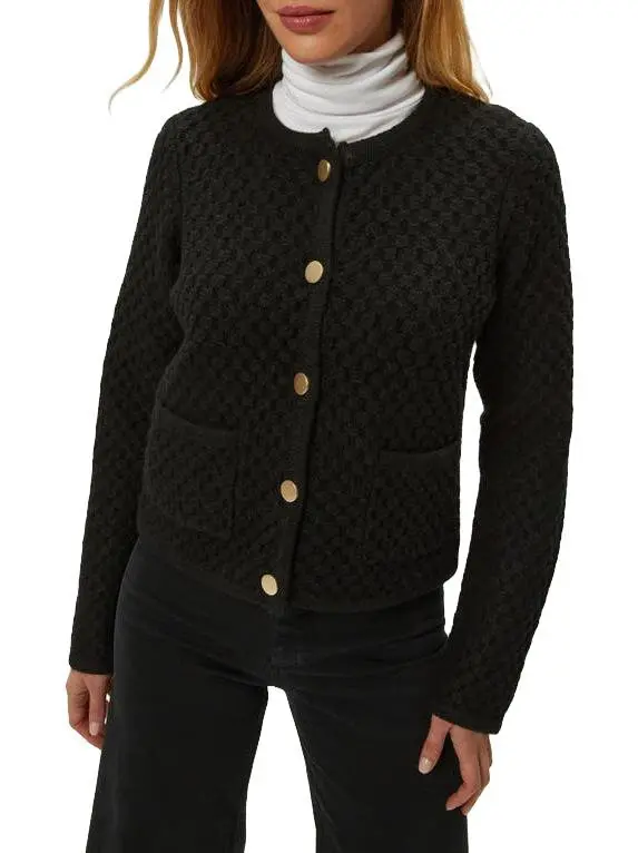 Michael Stars Honeycomb Stitch Cardigan - Black