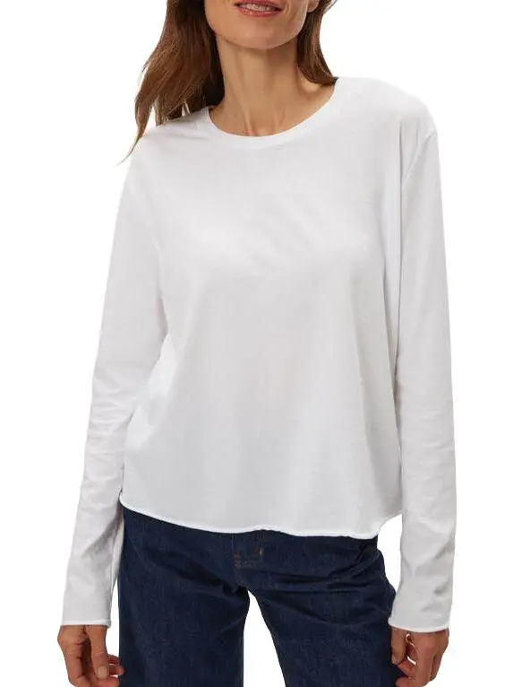 Michael Stars Aiko Long Sleeve Cotton T-shirt - White