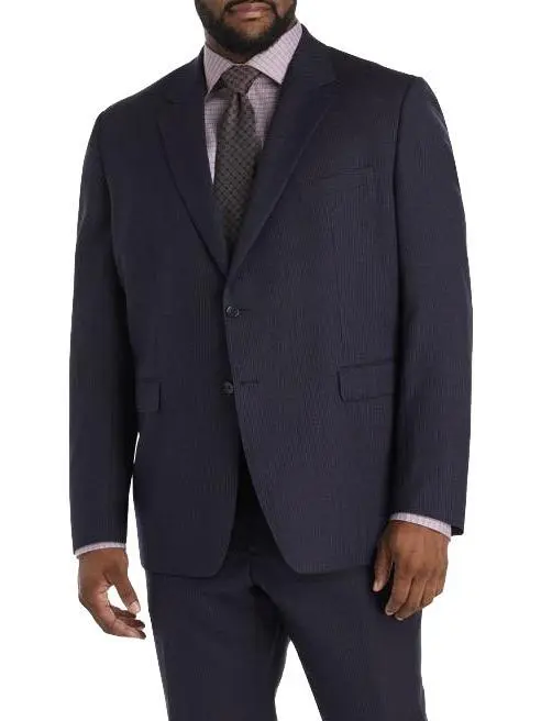 JV REFLEX Big & Tall Graph Check Suit Jacket - Purple