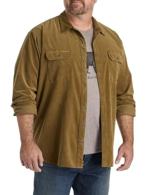 Lucky Brand Big & Tall Corduroy Utility Shirt - Kangaroo