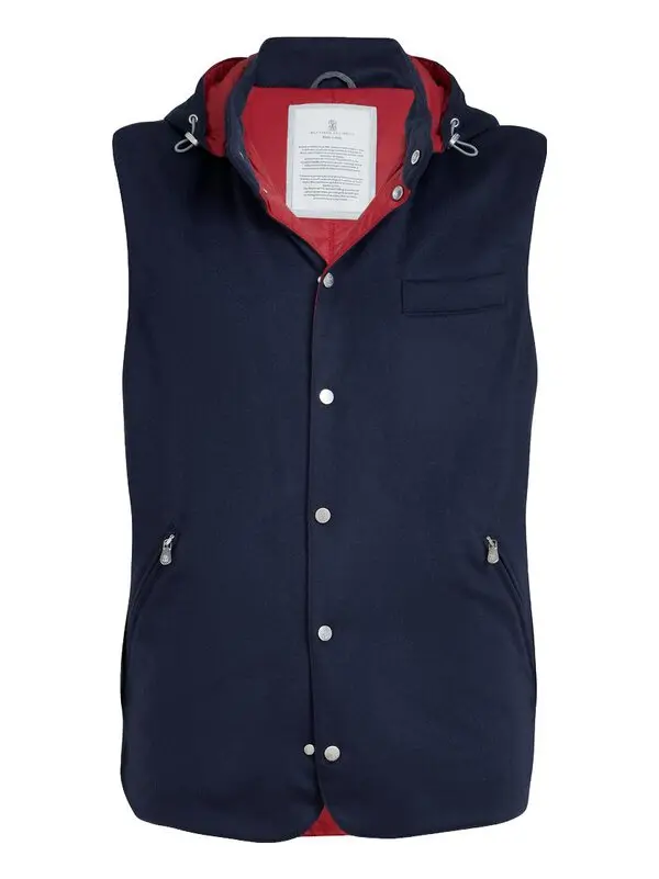 Brunello Cucinelli Cashmere Flannel Vest - Blue