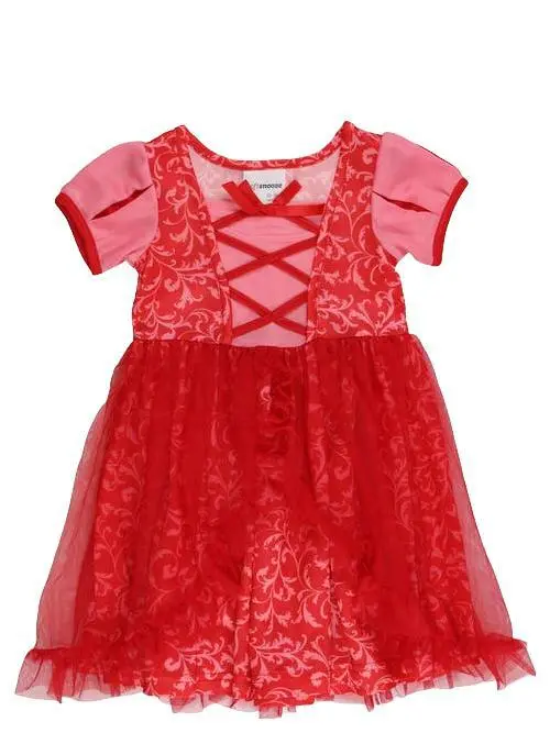 RUFFLEBUTTS Princess Dress-up Corset Nightgown - Royal Red & Pink Princess