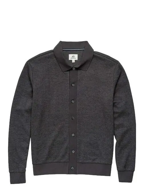 SURFSIDE SUPPLY CO. Wesley Polo Cardigan - Charcoal Heather
