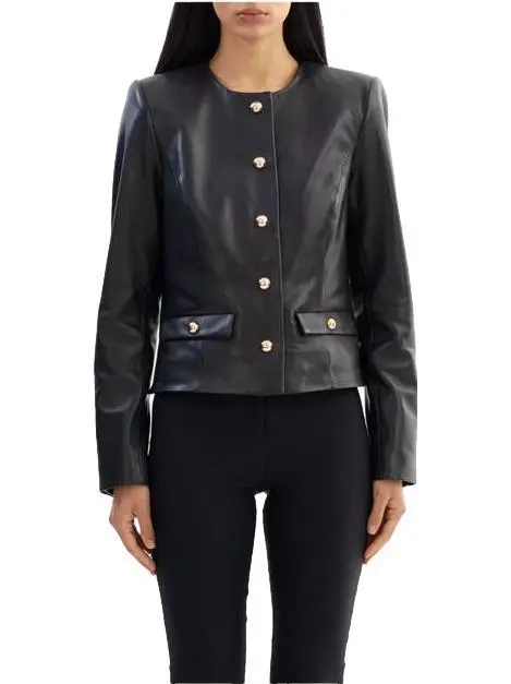 LAMARQUE Lynn Leather Jacket - Black