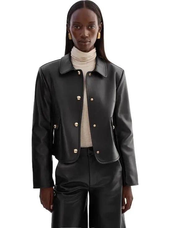LAMARQUE Francesca Leather Jacket - Black