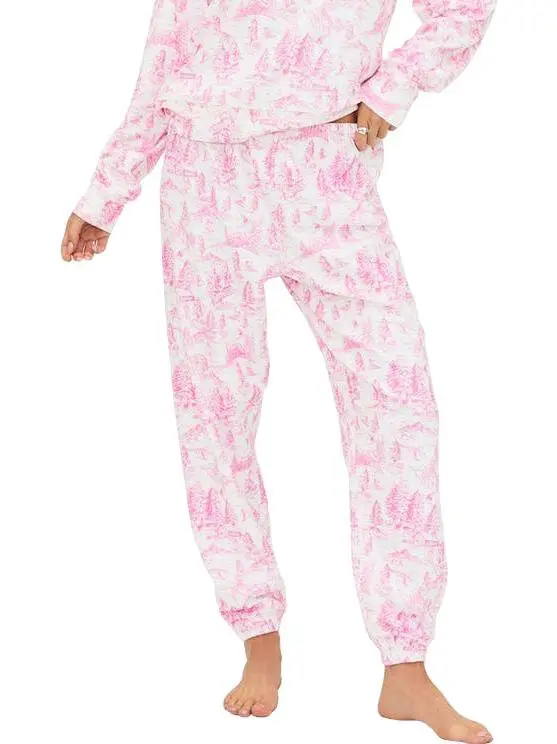 Beach Riot Georgie Print Sweatpants - Powder Pink
