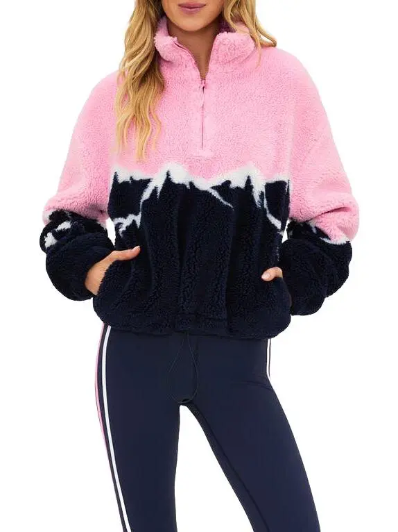 Beach Riot Leona Fleece Half Zip Sweatshirt - Snowy Peaks