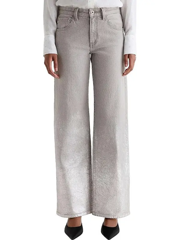 Ag Adria Low Rise Wide Leg Jeans - Silver Myst
