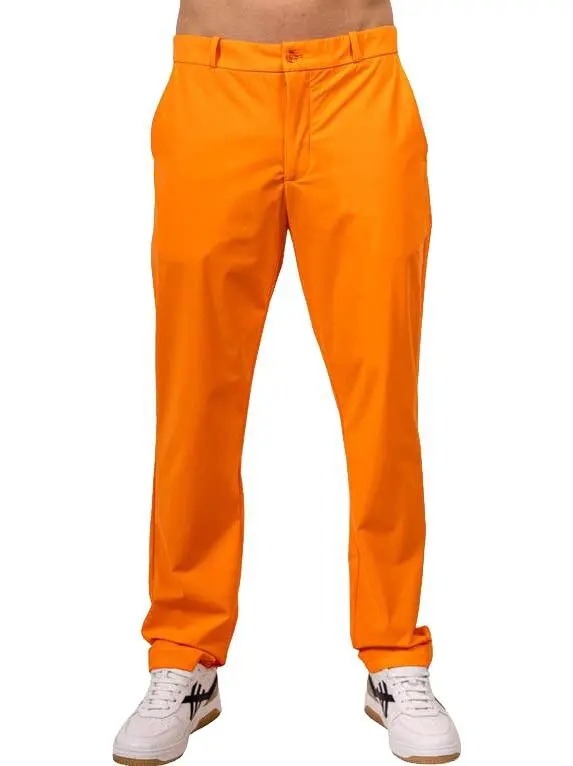 MACEOO Straight Leg Stretch Pants - Orange