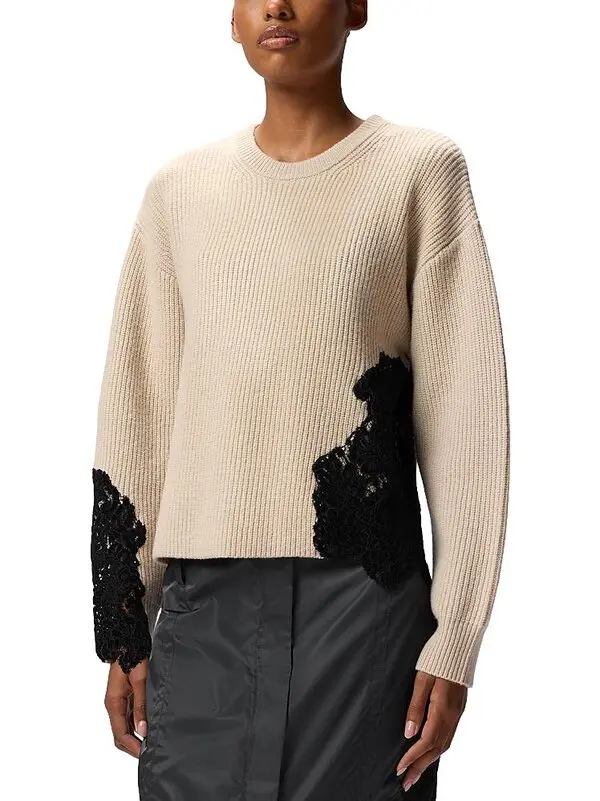 Pinko Piemonte Wool Blend Crewneck Sweater - Neutral