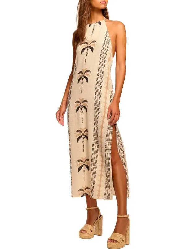 Ramy Brook Gardenia Print Maxi Dress - Palm Print