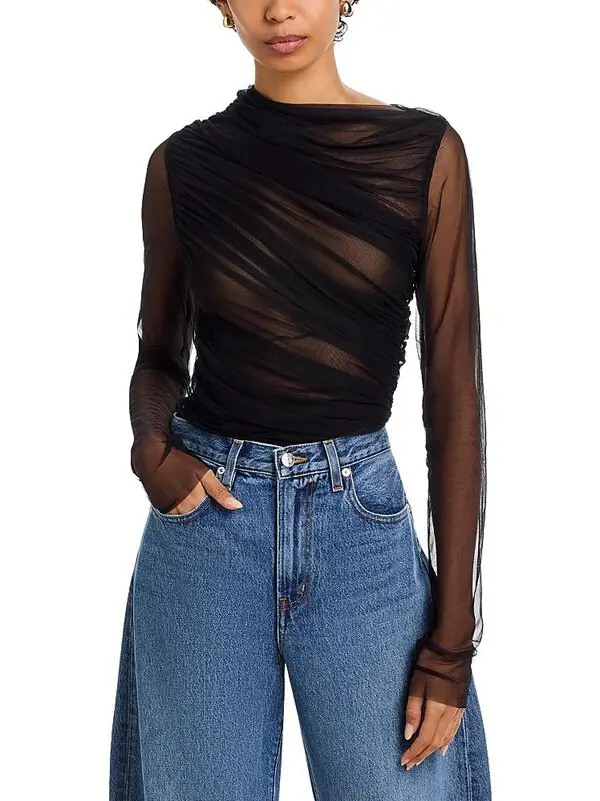 FRAME The Draped Top - Black