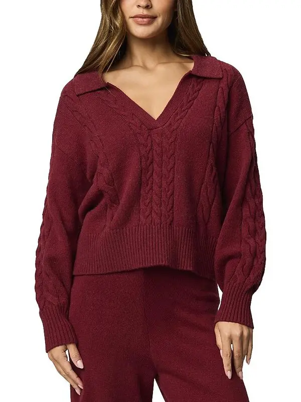 Splendid Jet Set Polo Sweater - Cherry On Top