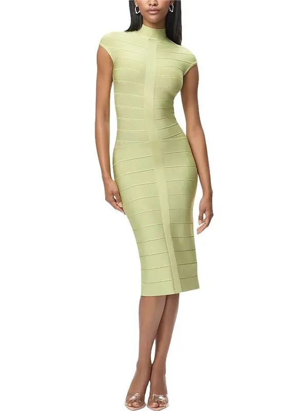 Herve Leger Davina Midi Bandage Dress - Cress