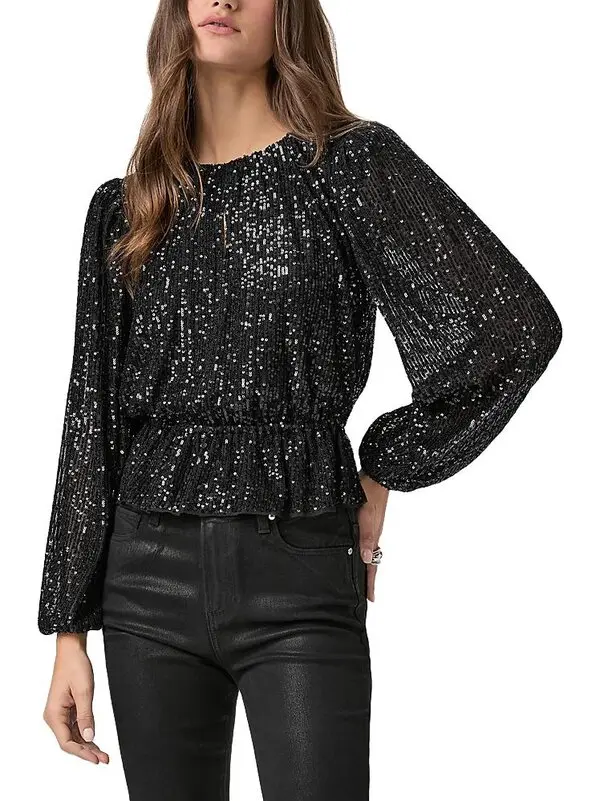 Paige Sequin Top - Black