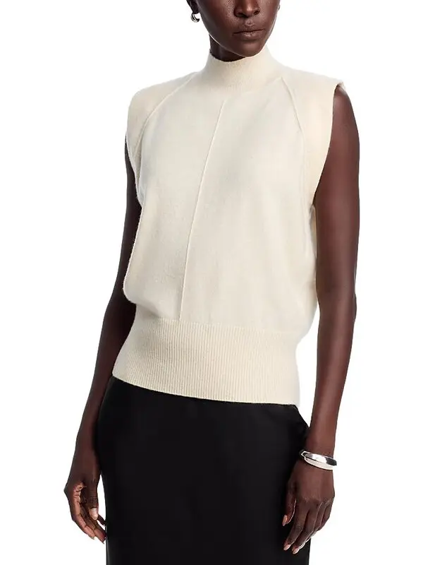 BOSS Futrani Sleeveless Cashmere Sweater - Soft Cream