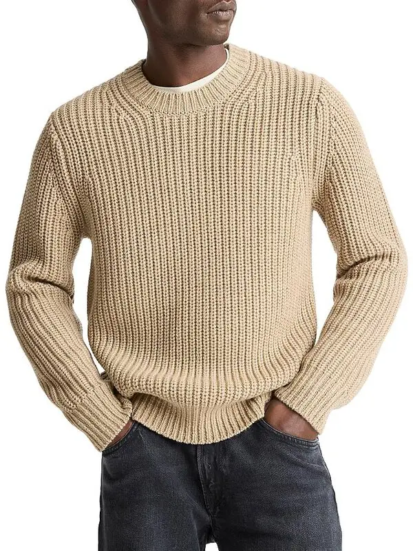 Vince Merino Wool Utility Shaker Sweater - H River Sand