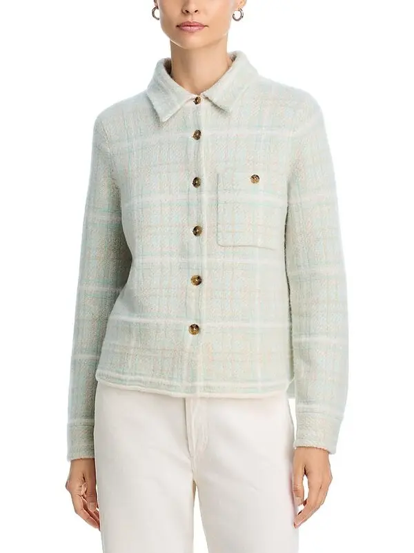 Guest In Residence Dylan Cashmere Plaid Shirt - Seaglass Combo