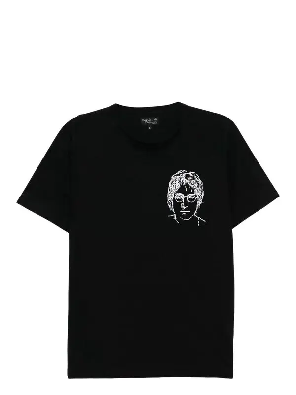 AGNÈS B. X Rafael Gray Cotton T-shirt - Black