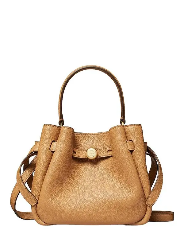 Tory Burch Romy Mini Leather Bucket Bag - Tiramisu