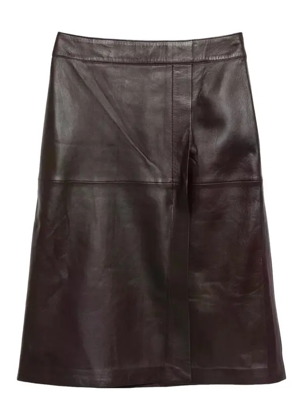 JOSEPH Sèvres Nappa Leather Skirt - Red