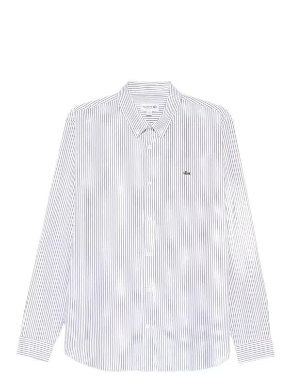 Lacoste Striped Logo-patch Shirt - White