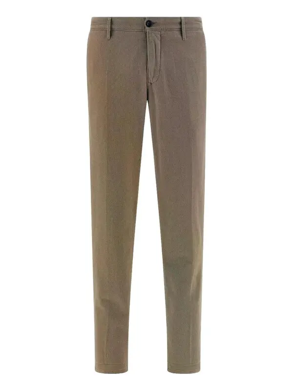 Incotex Logo-embroidered Trousers - Neutrals