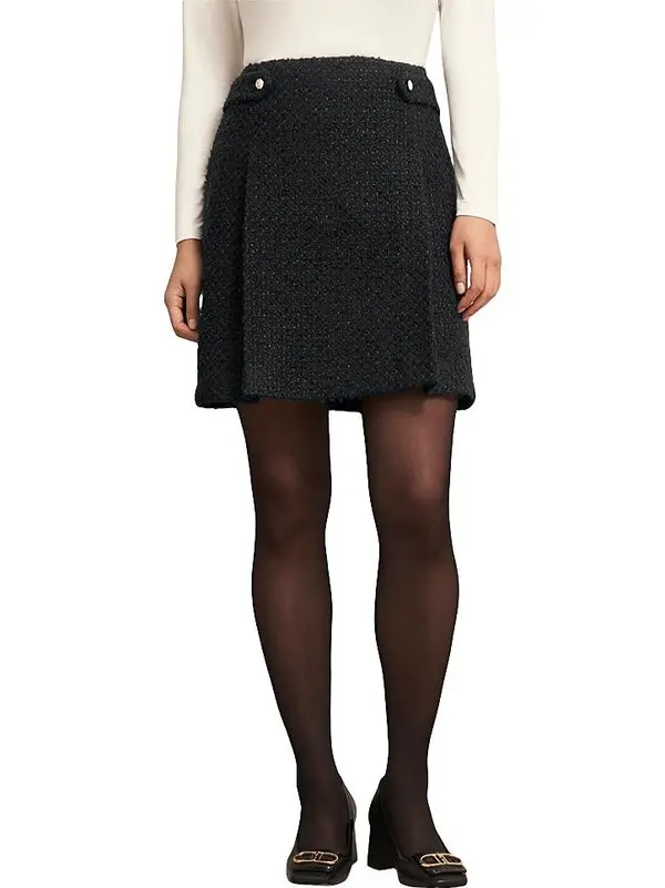 HOBBS LONDON Seraphina Tweed Skirt - Black