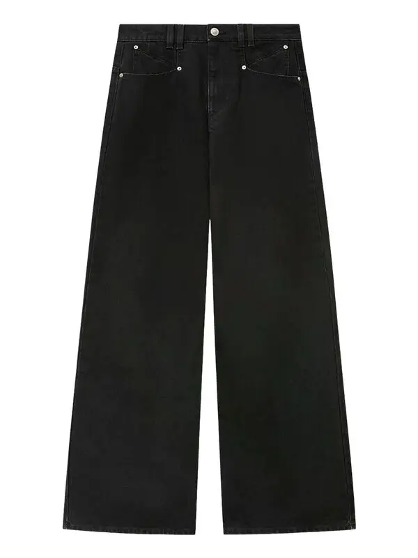 Isabel Marant Lemony Wide Leg Jeans - Black