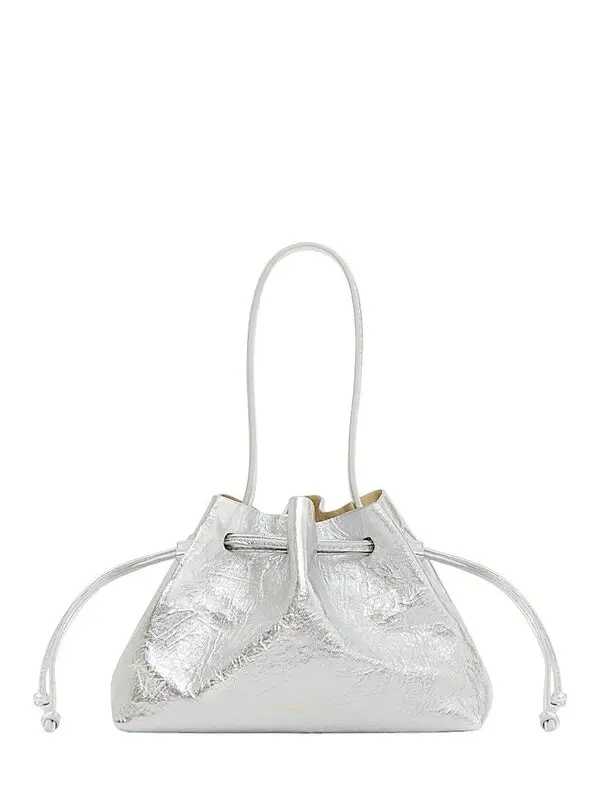 MANSUR GAVRIEL Metallic Suede Drawstring Pouchette - Silver