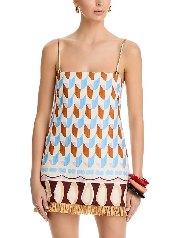 Cara Cara Valencia Feathered Mini Dress - Talavera