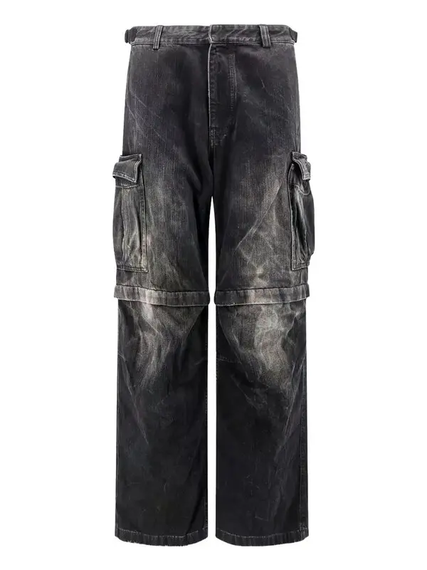 Balenciaga Paneled Cargo Jeans - Black