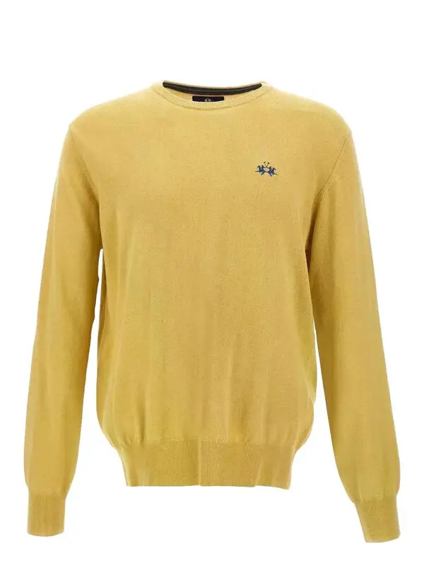 LA MARTINA Embroidered-logo Ribbed Sweater - Yellow