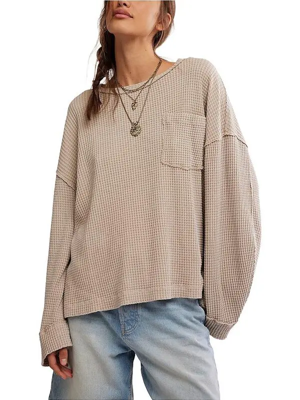 Free People Dawson Pocket Thermal Tee - Smoothie