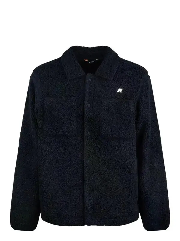 K-WAY Logo-patch Sherpa Shirt Jacket - Blue
