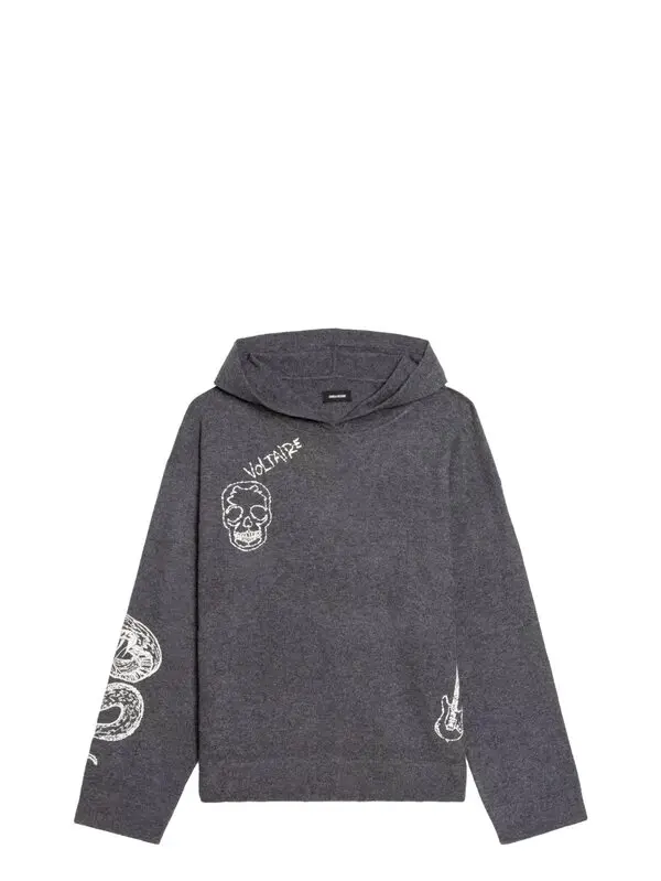 Zadig&Voltaire Malay Lc Multipunk Graphic Hoodie - Grey