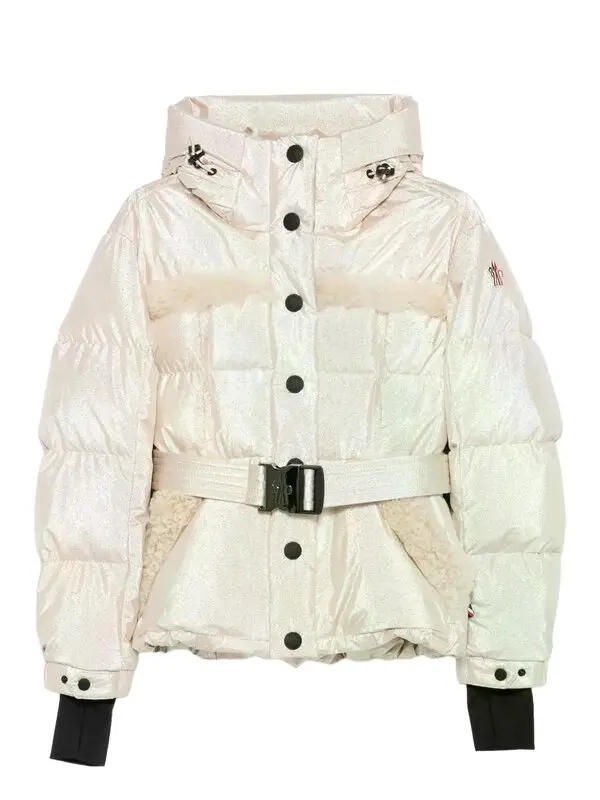 Moncler Metallic Shearling-trimmed Jacket - Neutrals