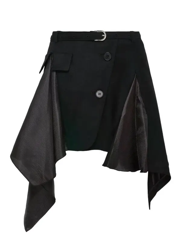 GRACE ELWOOD Draped Mini Skirt - Black