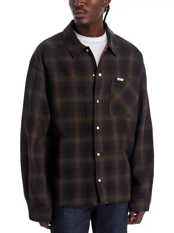 REPRESENT Bonded Reversible Check Shirt - Nero