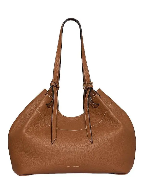 Strathberry Barra Medium Leather Tote Bag - Tan