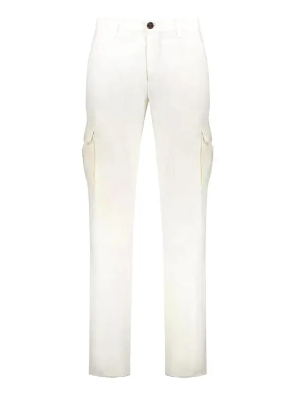 MOORER Button-fastening Cargo Trousers - White