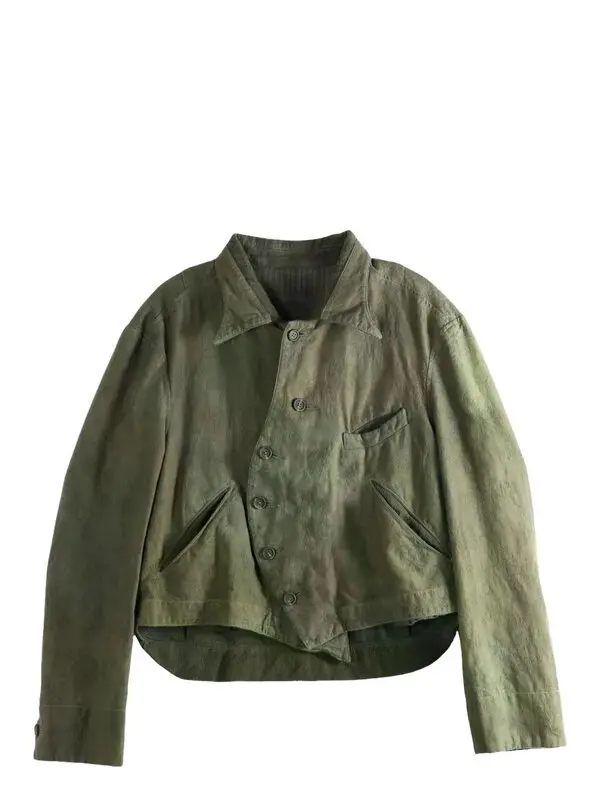 ZIGGY CHEN Curved Hem Shirt Jacket - Green