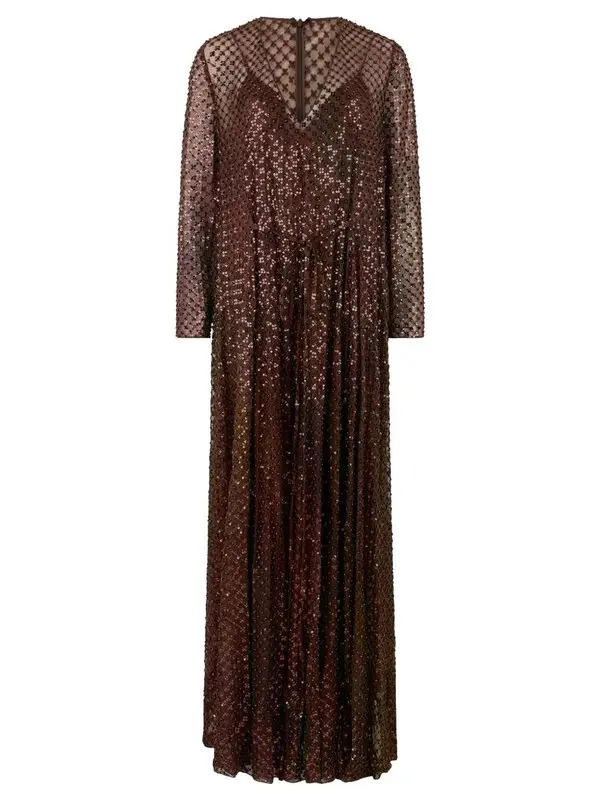 Valentino Garavani Sequin-embellished Maxi Dress - Brown