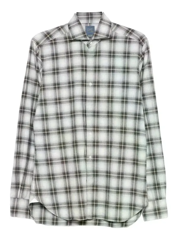 BARBA NAPOLI Plaid Button Shirt - Grey
