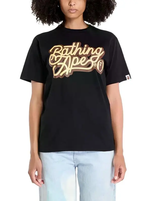 A BATHING APE Script Logo Tee - Black