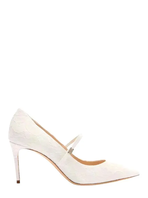 Casadei 80mm Julia Penny Liberty Pumps - White