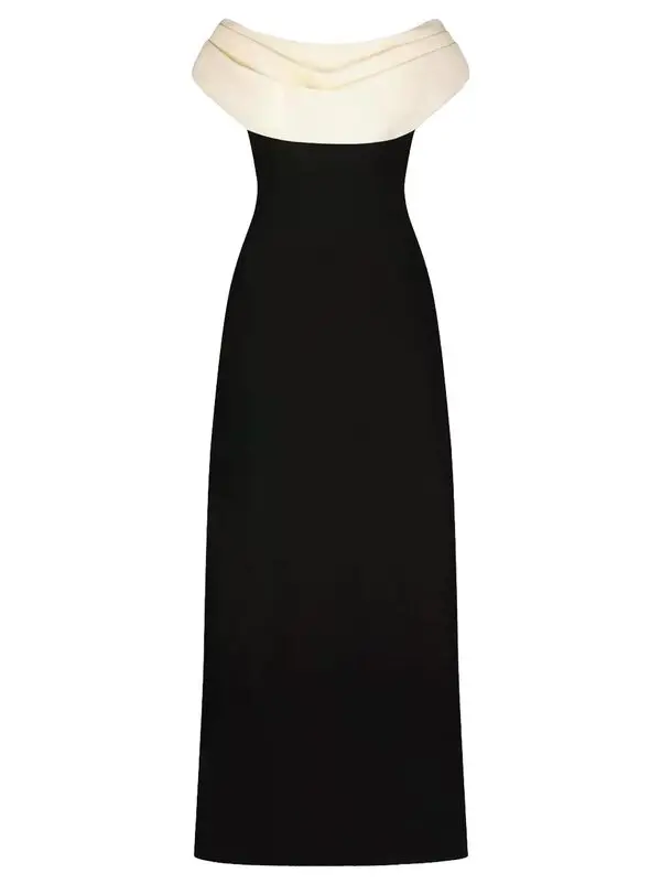 Lela Rose Cowl-neck Maxi Dress - Black