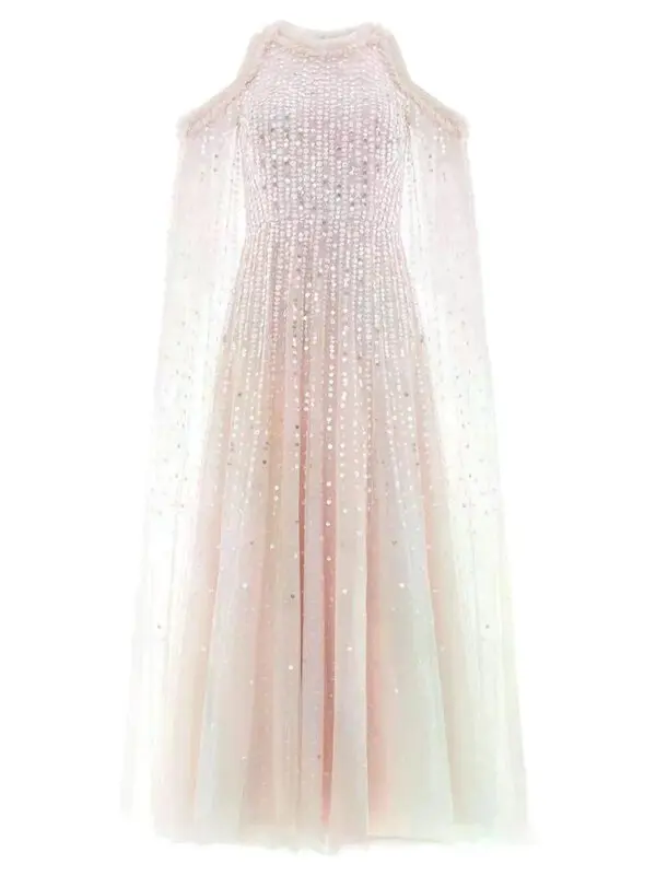 NEEDLE & THREAD Sequin-embellished Midi Dress - Neutrals