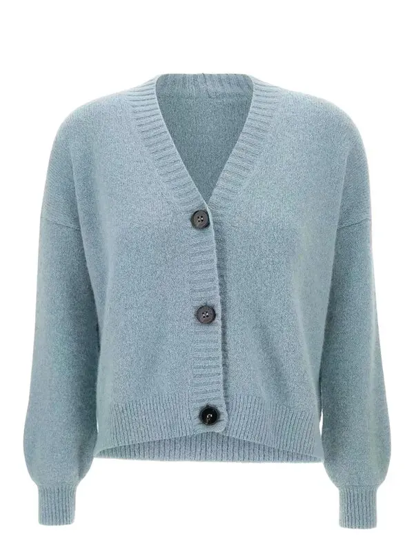 Max Mara V-neck Button Cardigan - Blue