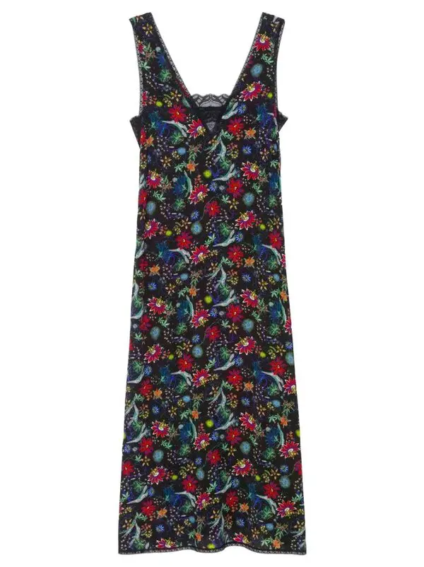Zadig&Voltaire Renzo Floral Lace Midi Dress - Black